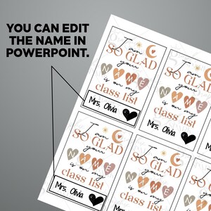 I Am so Glad Your Name is on My Class List - Boho Gift Tags - Etsy