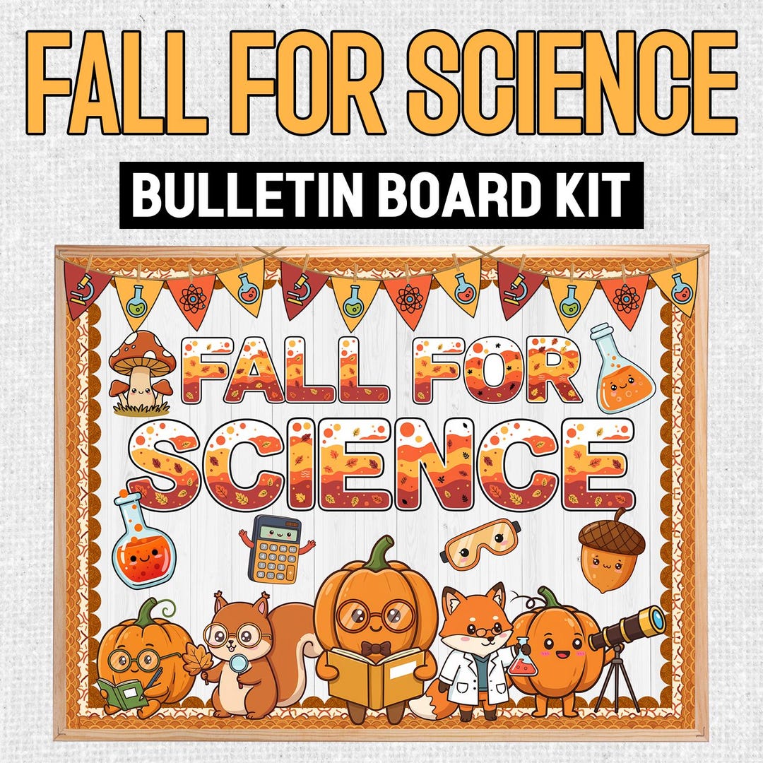 Fall for Science Bulletin Board Autumn Kit, Letters Borders Icons ...