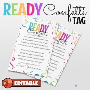 Ready Confetti Tag & Poem – 1st Day of School Jitter Glitter | Open ...