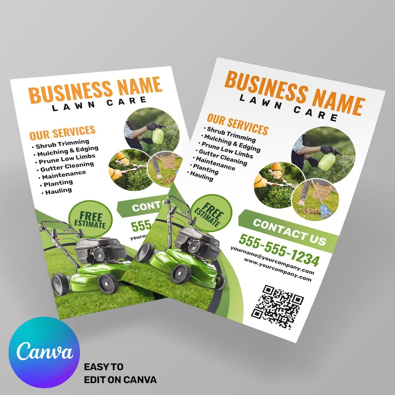 Lawn Care Flyer Template • Landscaping Business Marketing (editable ...
