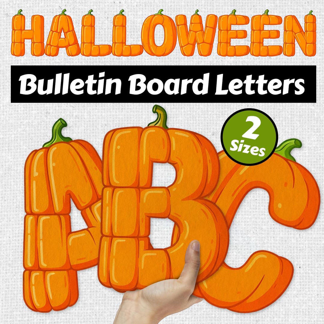 Pumpkin Letter Printable Bulletin Board Kit: Halloween Classroom Decor ...