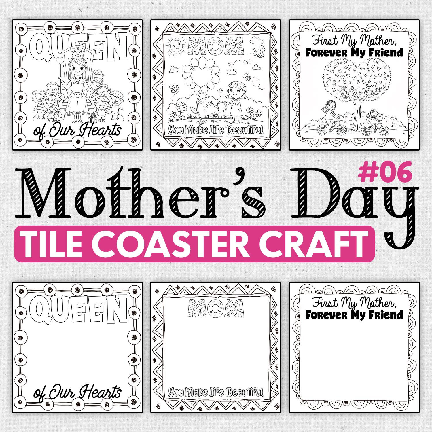 Mother's Day Tile Coaster Craft - Coloring Templates | Mother's Day ...