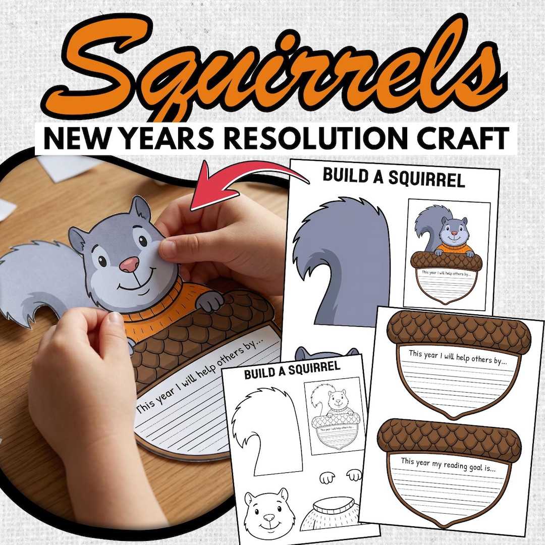 Editable Squirrels New Years Resolution Craft & Writing Prompts With ...