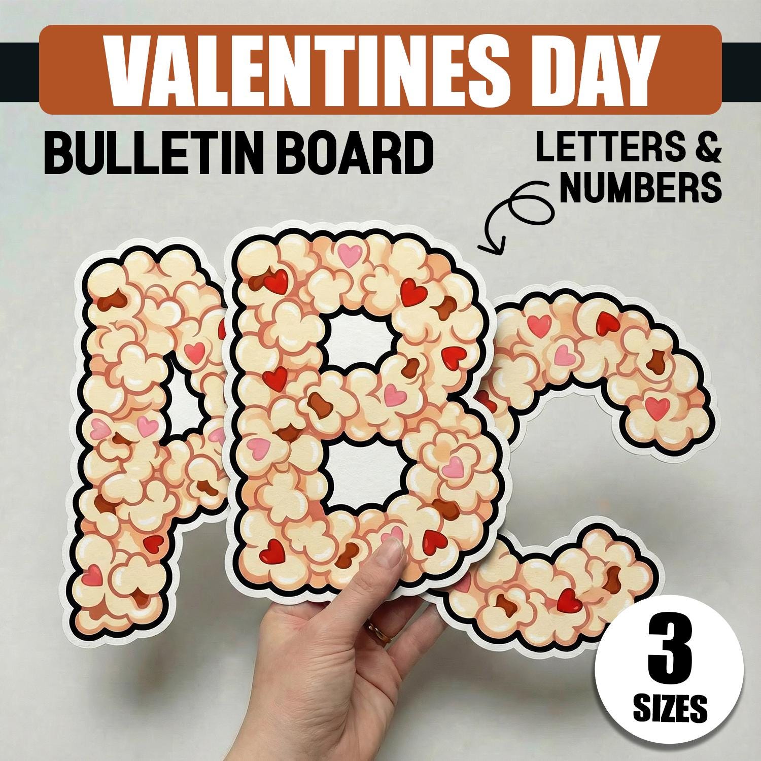 Valentine's Day Bulletin Board Letters | Popcorn & Hearts (digital ...