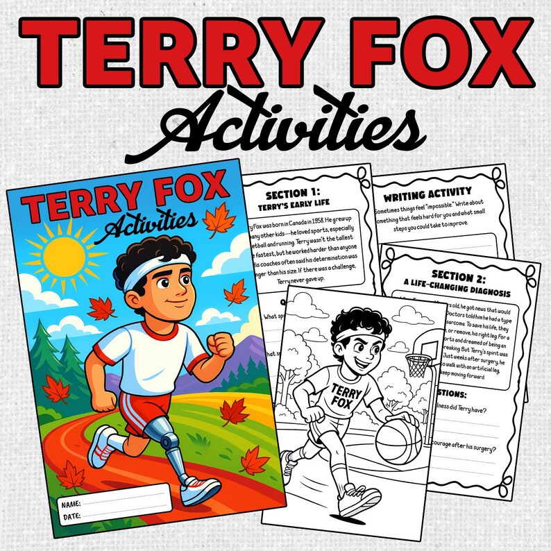 Terry Fox Activity Reading Comprehension Passages and Questions ...