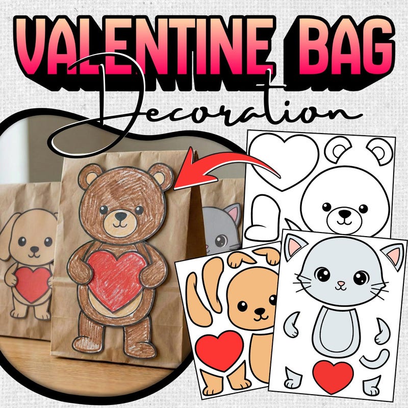 Valentine Paper Bag Decorations - Etsy