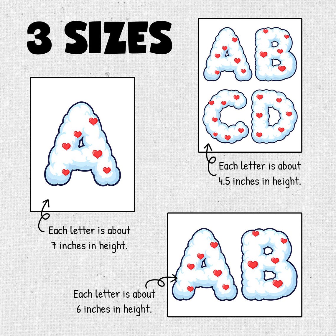Valentine's Day Bulletin Board Letters Clouds Holiday Door Decorations ...