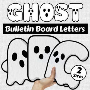 Ghost Bulletin Board Letters: Halloween Classroom Decor (PDF) - Etsy