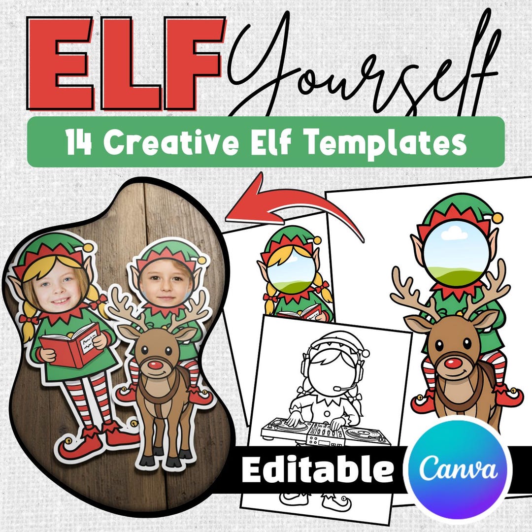 Elf Yourself Christmas Craft Template – Editable Printable Activity - Etsy