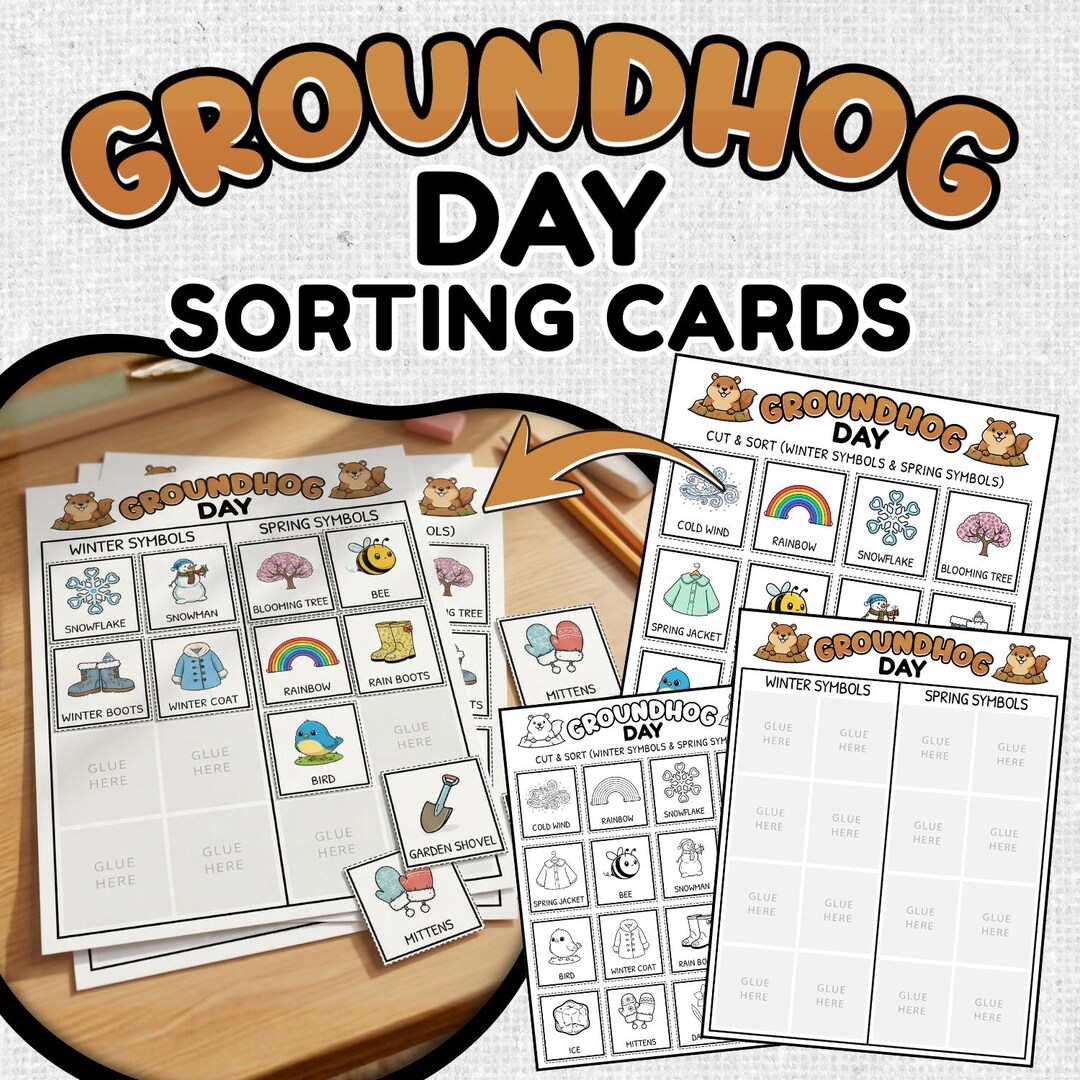Groundhog Day Sorting Cards | Winter Vs Spring Activity - Etsy