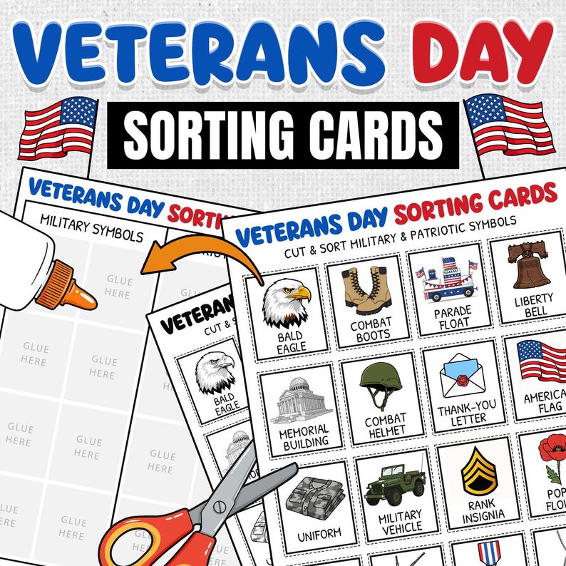 Veterans Day Sorting Cards – Military Vs Patriotic Sorting Activities ...
