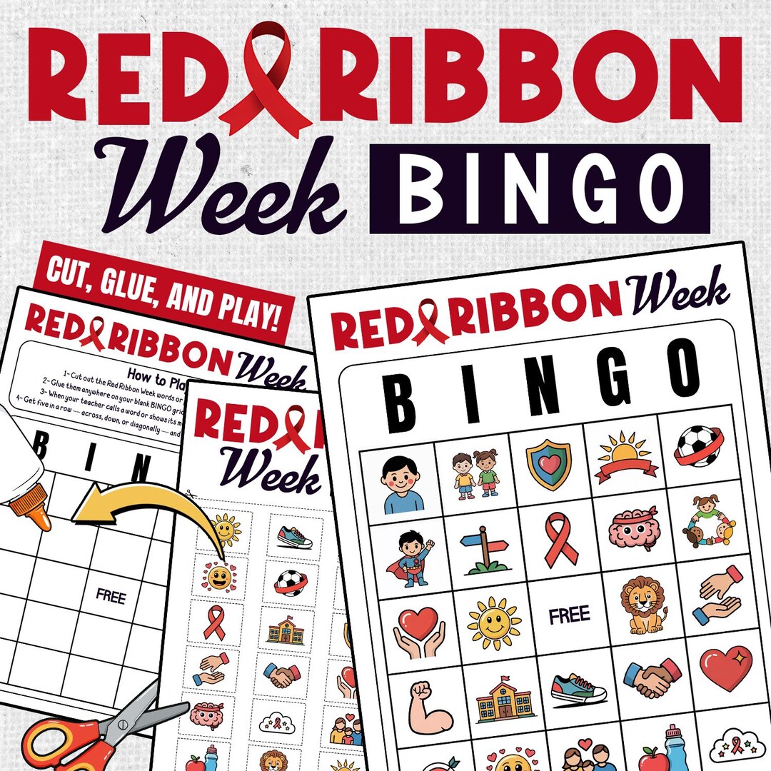 Red Ribbon Week Bingo 2025 – Drug-free Classroom Game (printable) - Etsy