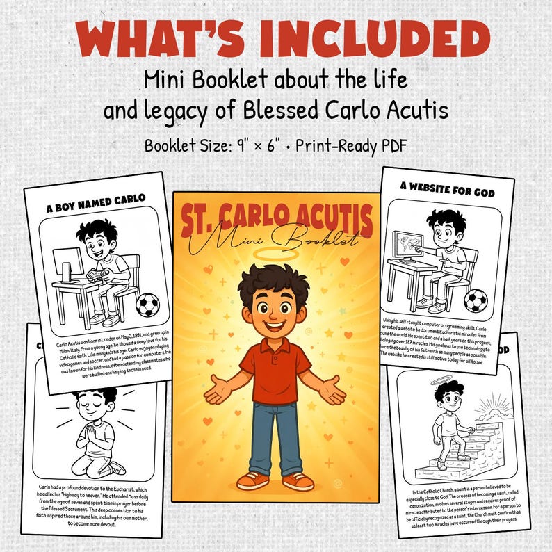 St. Carlo Acutis Mini Booklet, Catholic Comprehension Passages ...