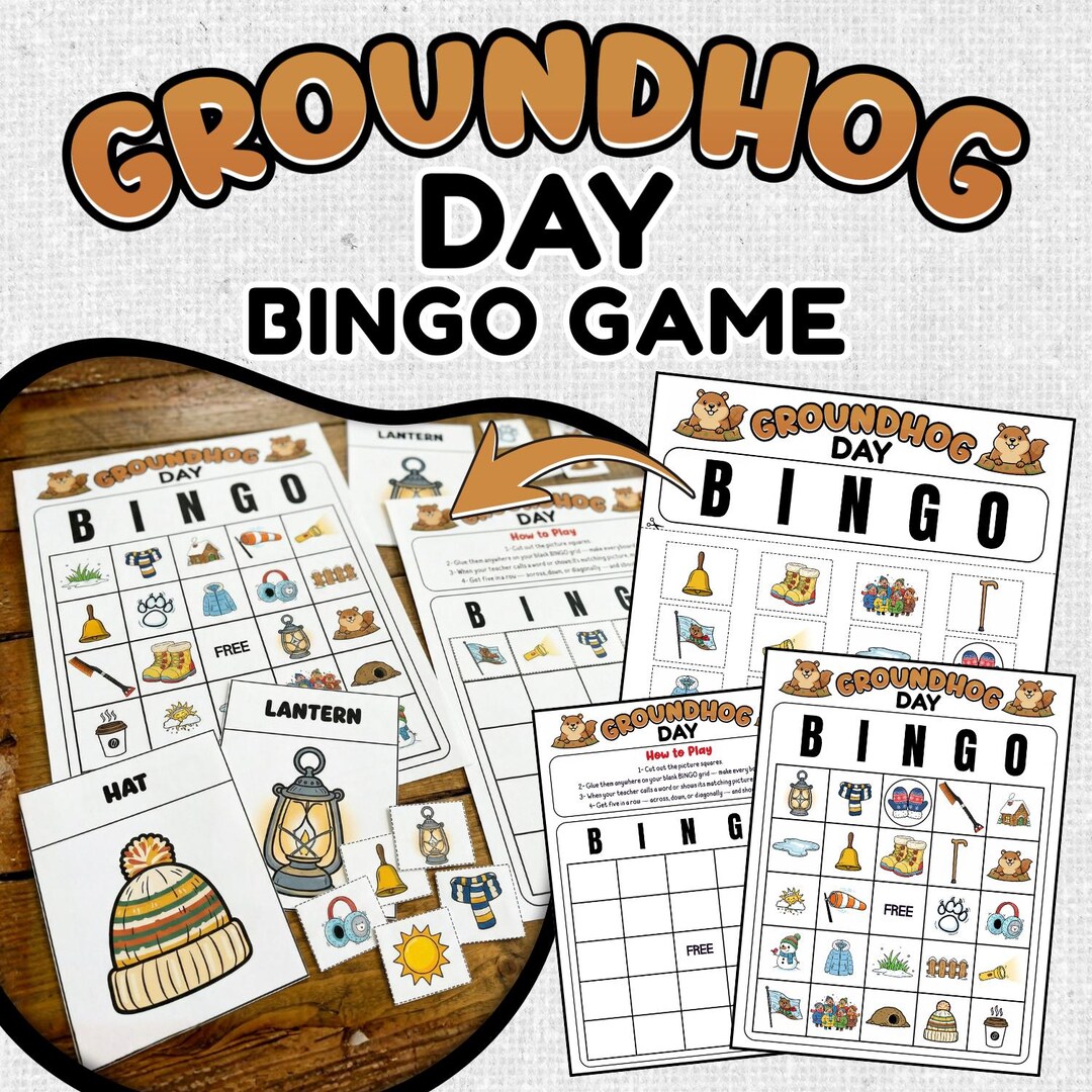 Groundhog Day Bingo Game: Classroom Activity Pack (PDF Download) - Etsy