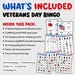 Veterans Day Bingo Game – Boards With Patriotic Vocabulary & Picture ...