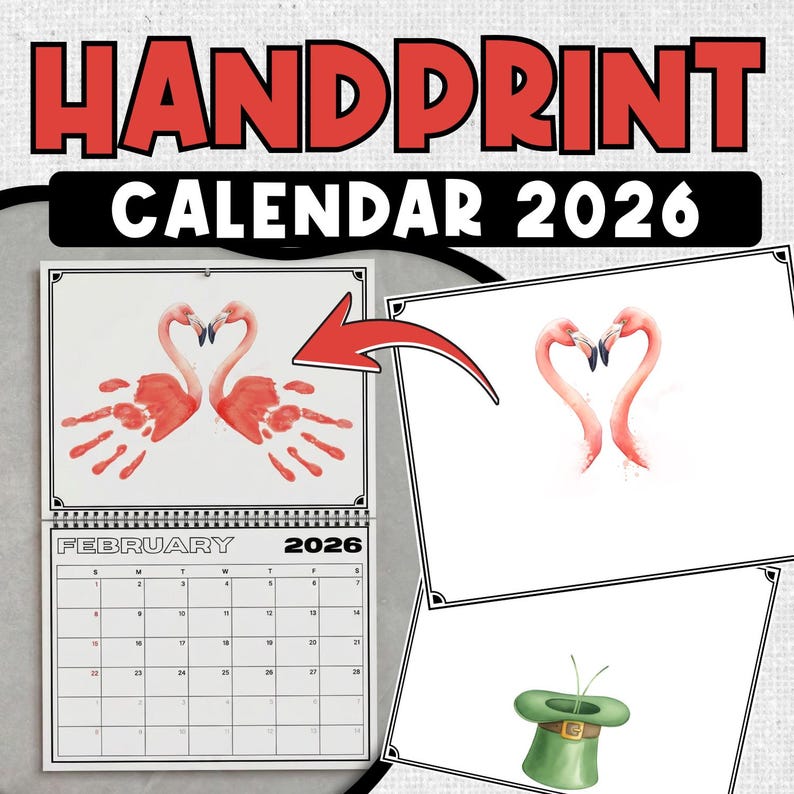 Handprint Calendar 2026 Student Christmas Gifts to Parents Printable ...
