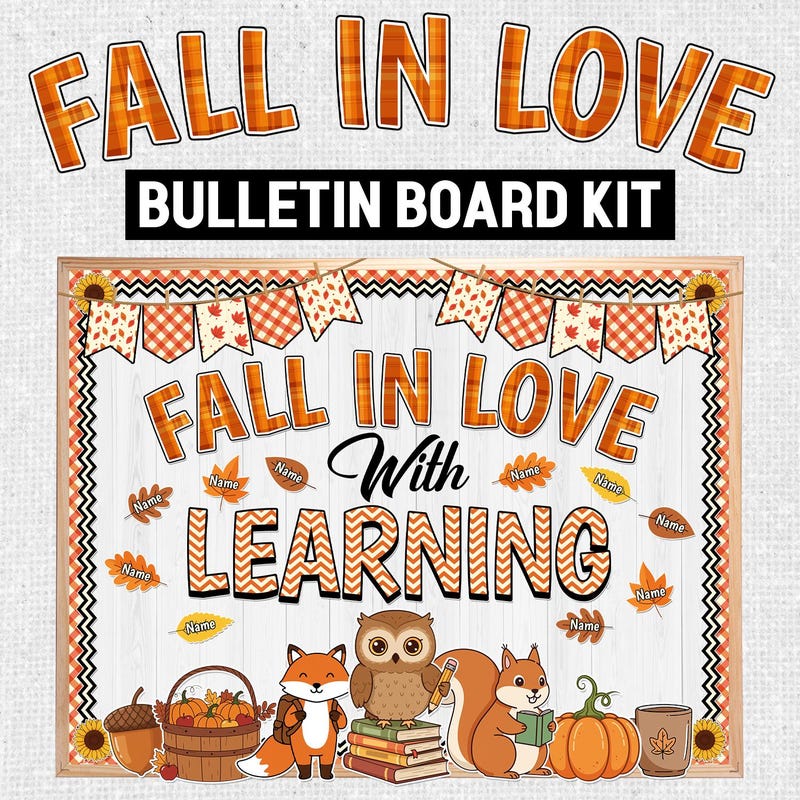 Fall Into Learning Bulletin Board - Etsy