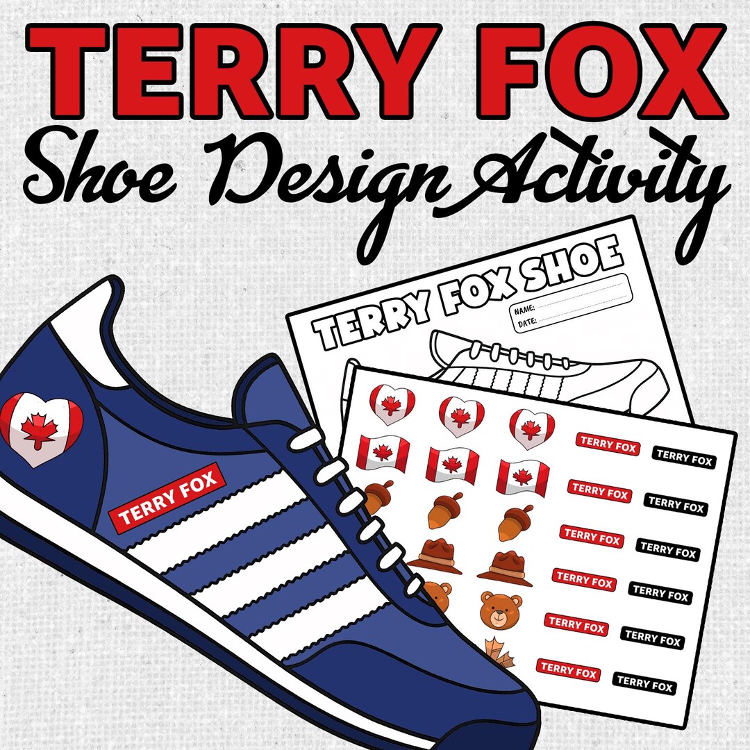 Terry Fox Shoe Template Design Activity Coloring Page Art Project for ...