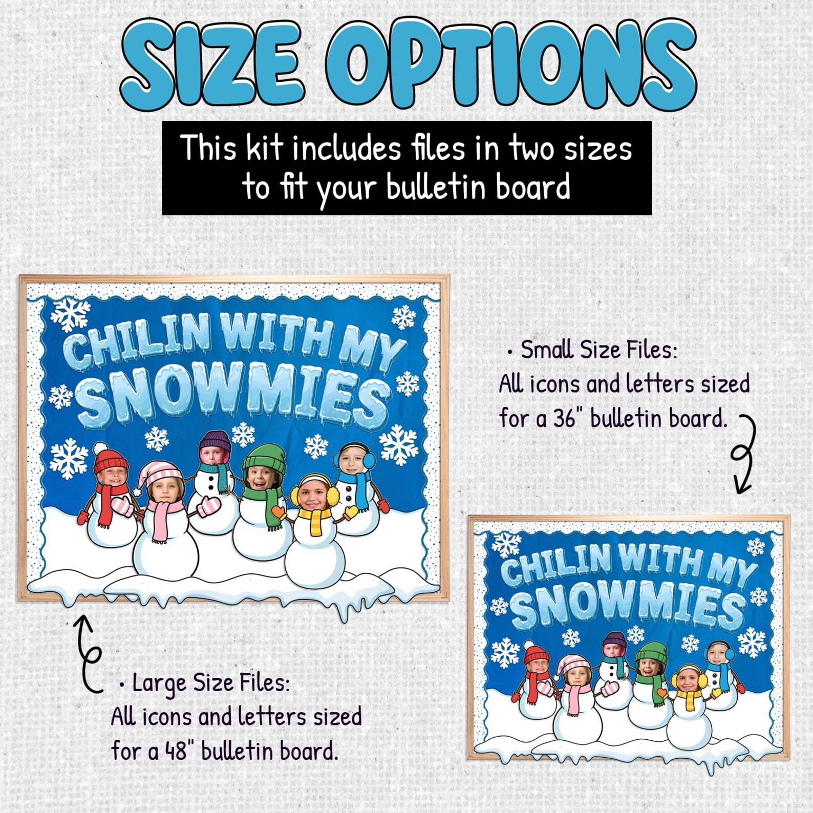 Chillin With My Snowmies | Customizable Winter Bulletin Board & Door ...