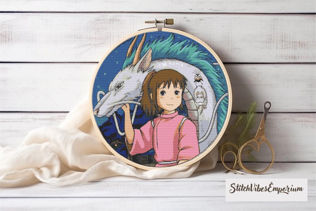 Spirited Away Cross Stitch , Dragon Cross Stitch, Chihiro, Kaonashi, No ...