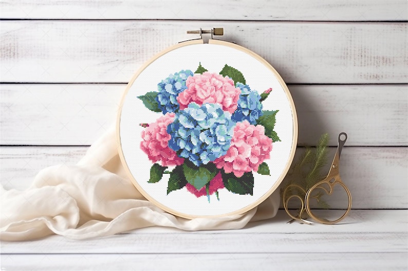 Hydrangea Cross Stitch Patterns, Hortensia Cross Stitch, Sunflower ...