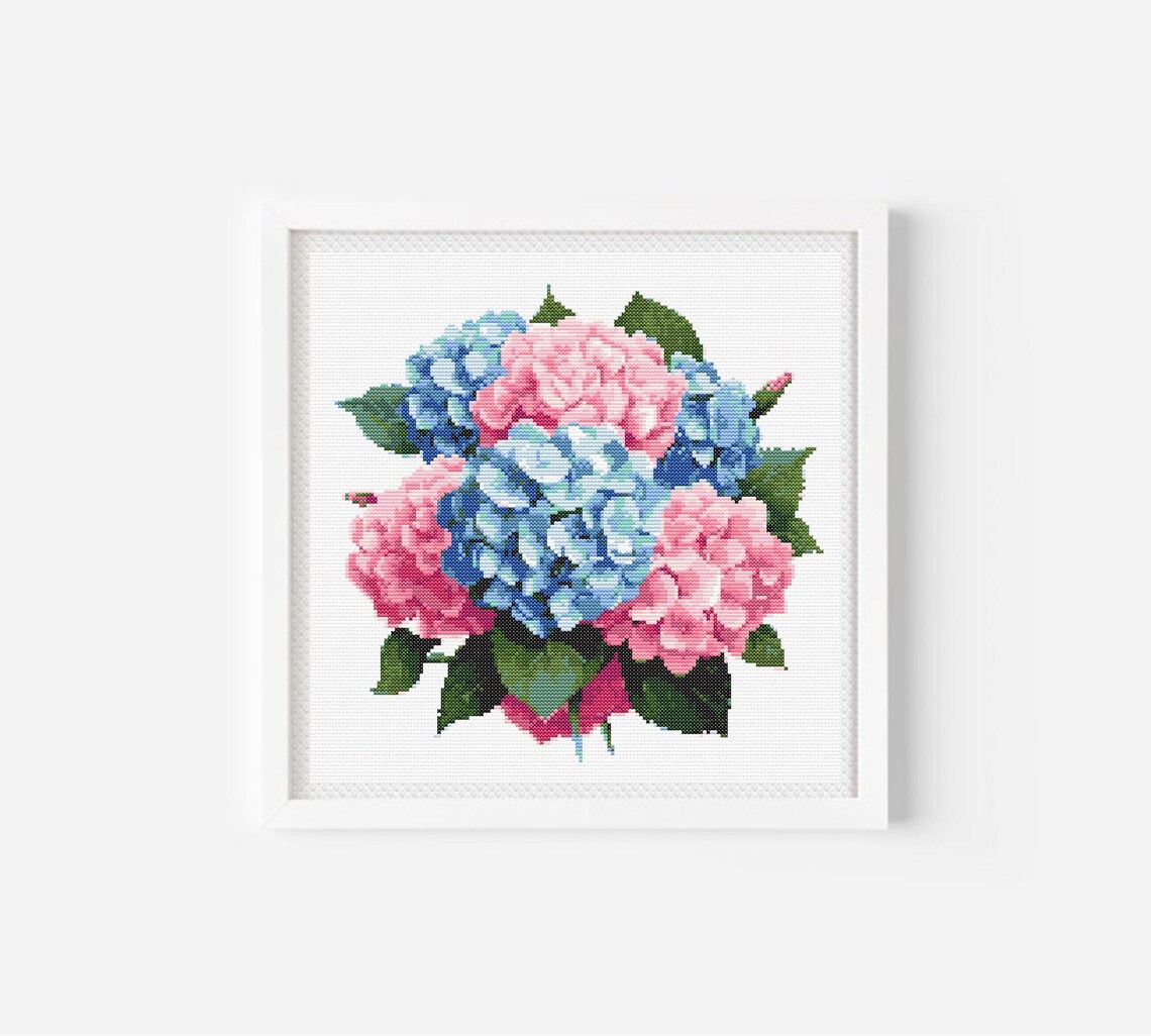 Hydrangea Cross Stitch Patterns, Hortensia Cross Stitch, Sunflower ...