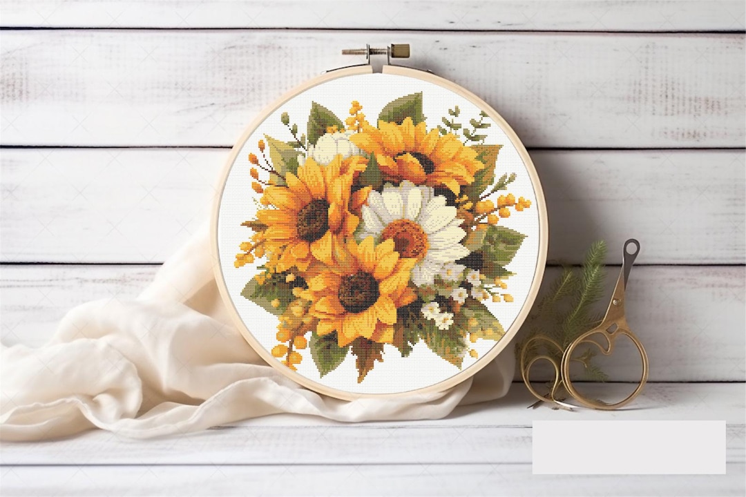 Sunflower Bouquet Cross Stitch Pattern PDF – Beautiful Floral ...