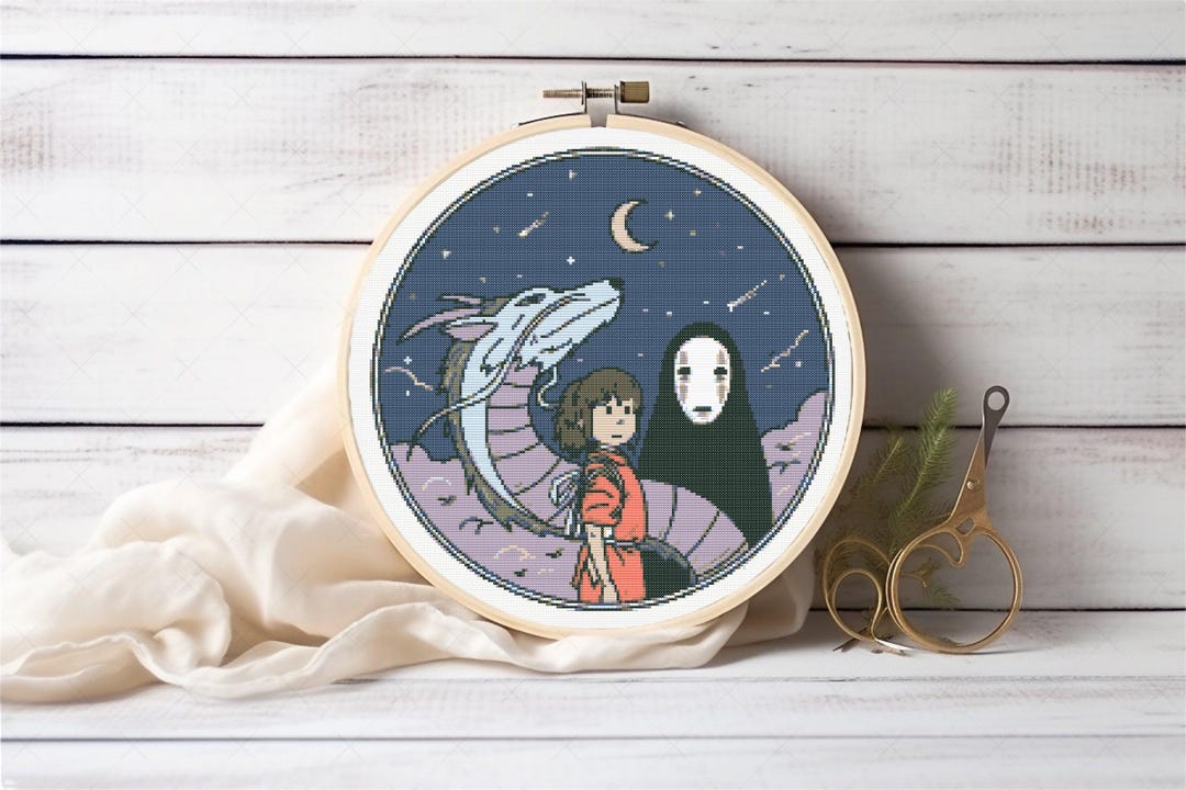 Spirited Away Cross Stitch , Dragon Cross Stitch, Chihiro, Kaonashi, No ...