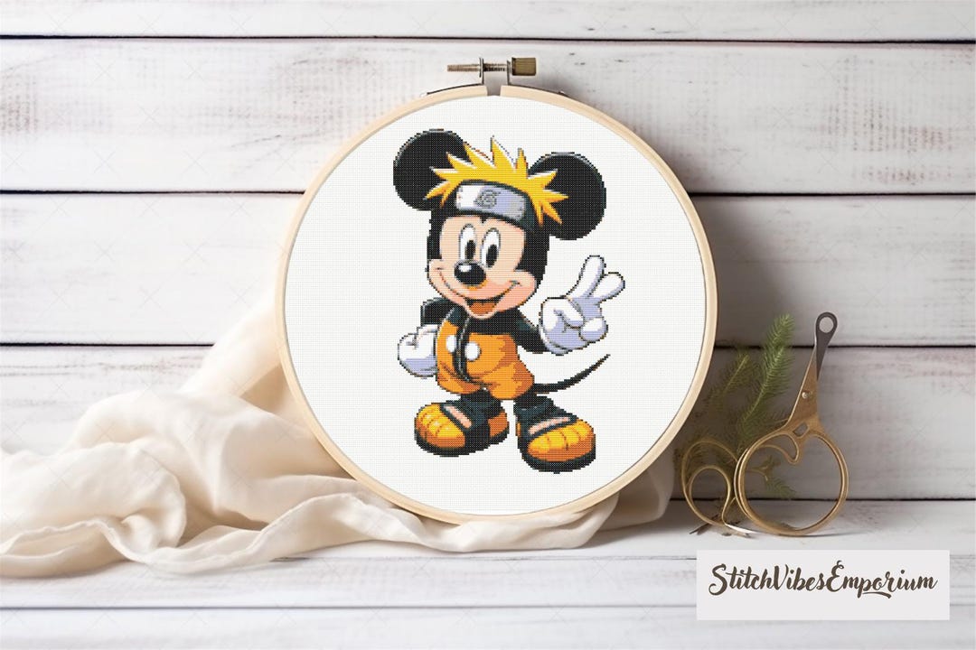Mickey Mouse Cross Stitch Pattern, Naruto Cross Stitch, Cartoon Cross ...