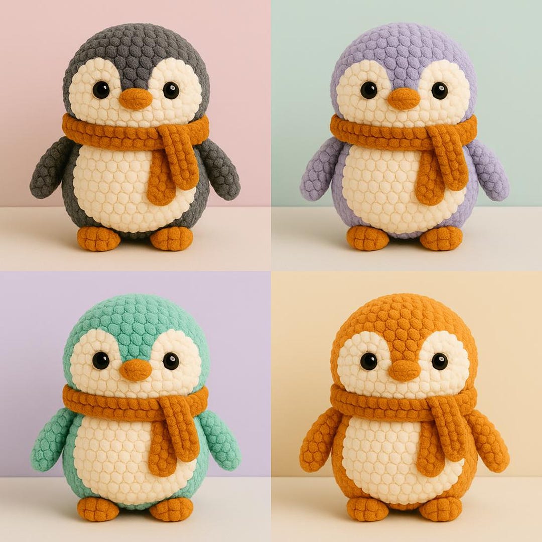 Chunky Penguin Amigurumi Crochet Pattern • Two-tone Plush (PDF Tutorial ...