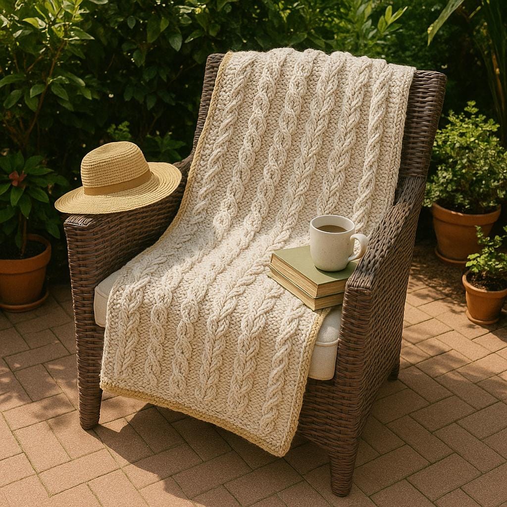 Chunky Afghan Cable Blanket Crochet Pattern: Beginner DIY (PDF) - Etsy