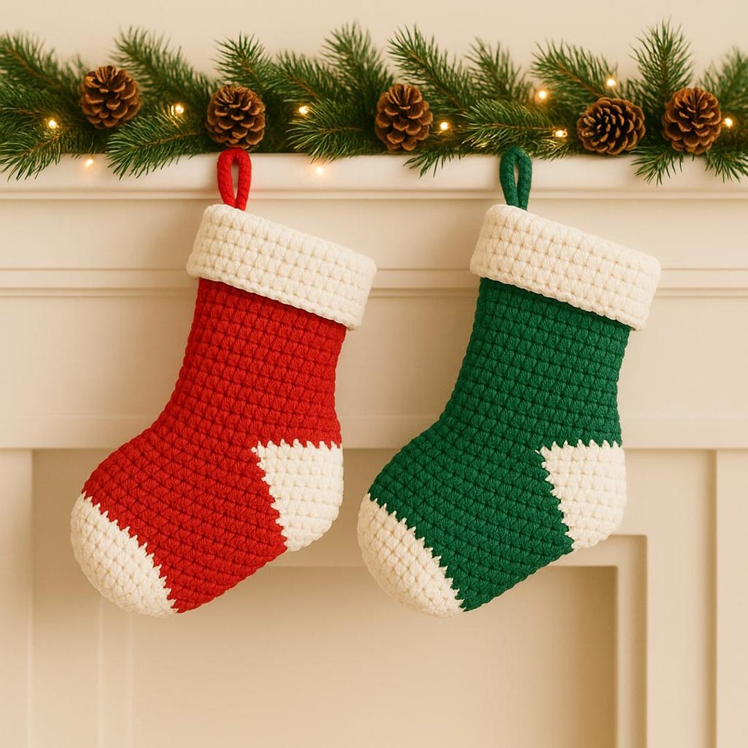 Crochet Christmas Stocking Pattern • Beginner Holiday Decor (PDF ...