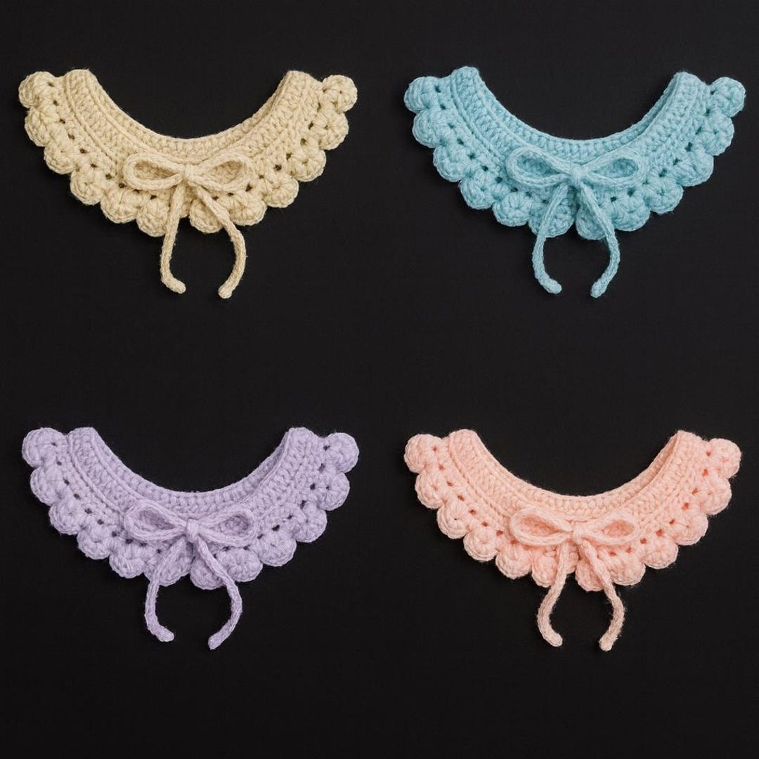 Handmade Crochet Ruffle Baby Collar: Vintage Bib Neck Accessory - Etsy