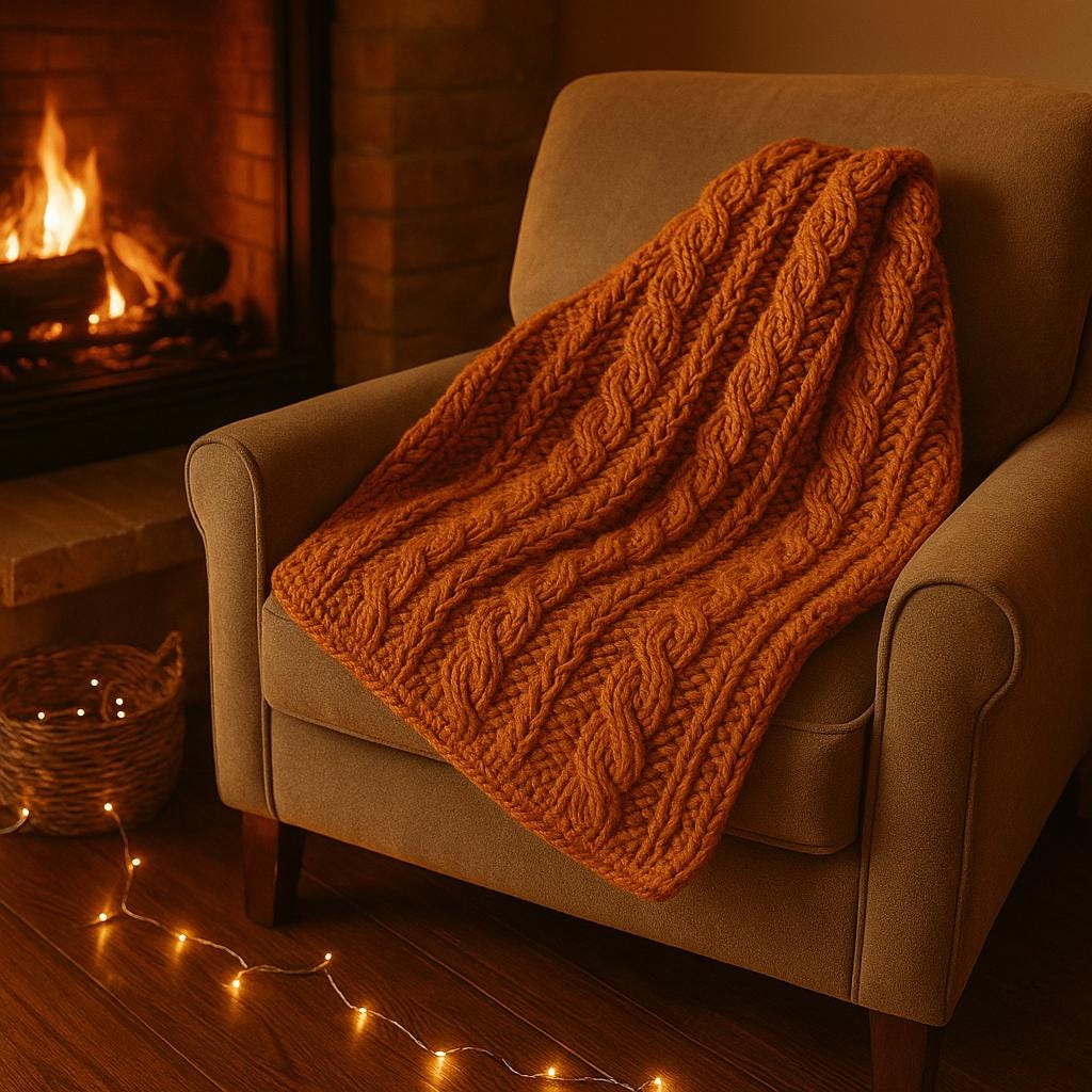 Chunky Afghan Cable Blanket Crochet Pattern: Beginner DIY (PDF) - Etsy