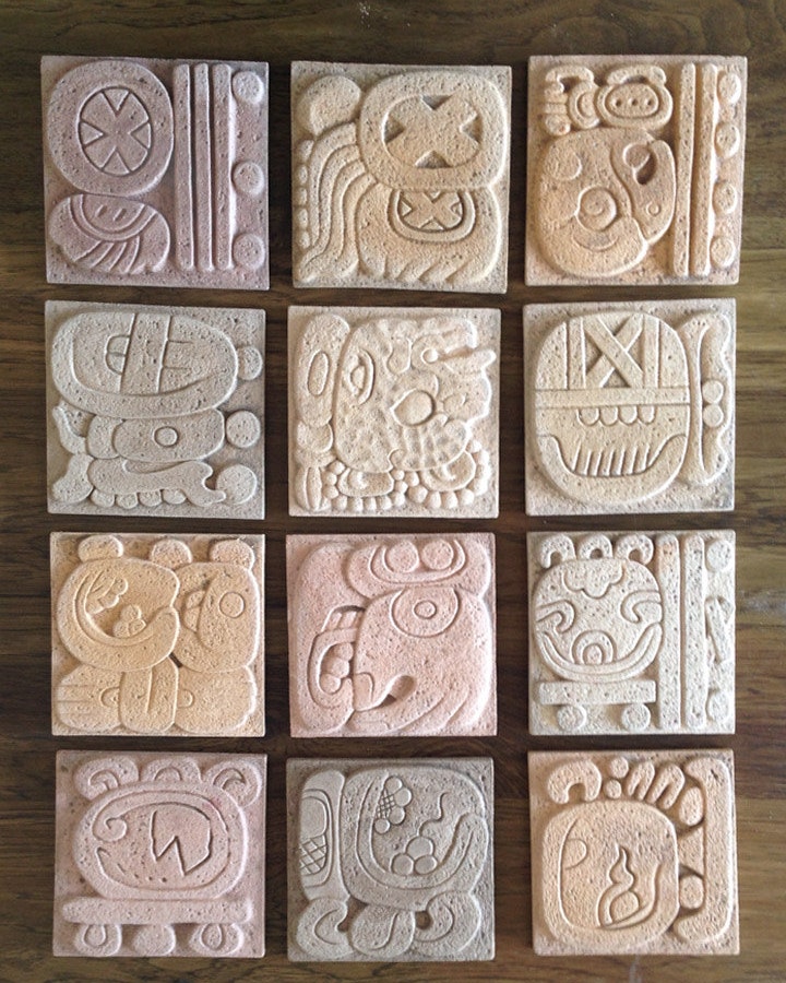 MAYAN GLYPH TILES 12 Tiles - Etsy