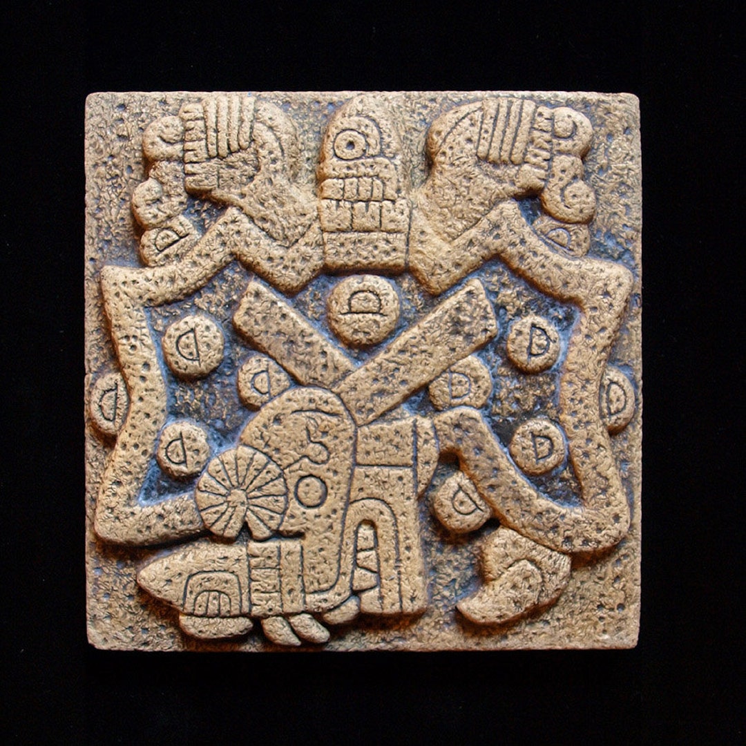 Decorative Tile - Bat God Aztec #2 - Etsy