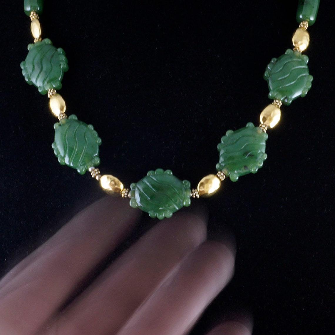 Jade Aztec "stone" "tetl" Bead Necklace - Etsy