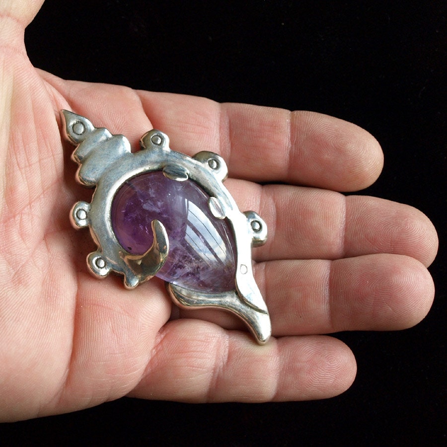 Amethyst Shell - Mayan Design - Etsy