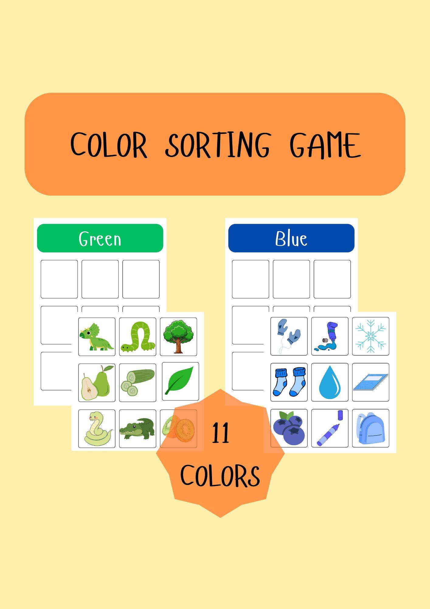 Color Sorting Activity | Montessori Printable | Toddler Matching Game ...