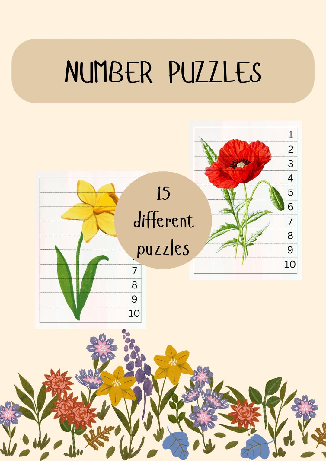Flower Number Puzzles 1-10 | Spring Math Activity | Preschool Number ...