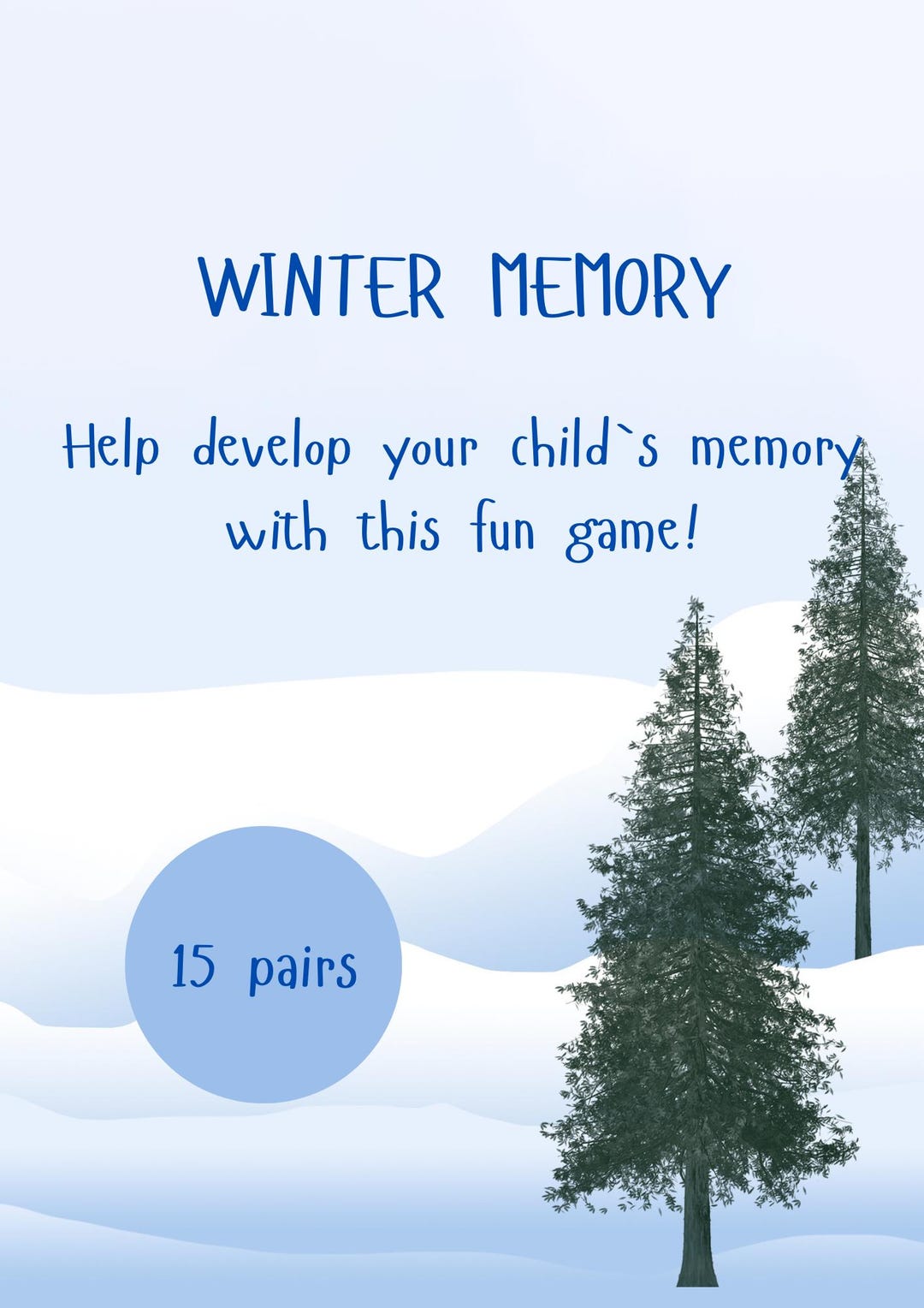 Winter Memory Matching Game | Winter Activity - Etsy