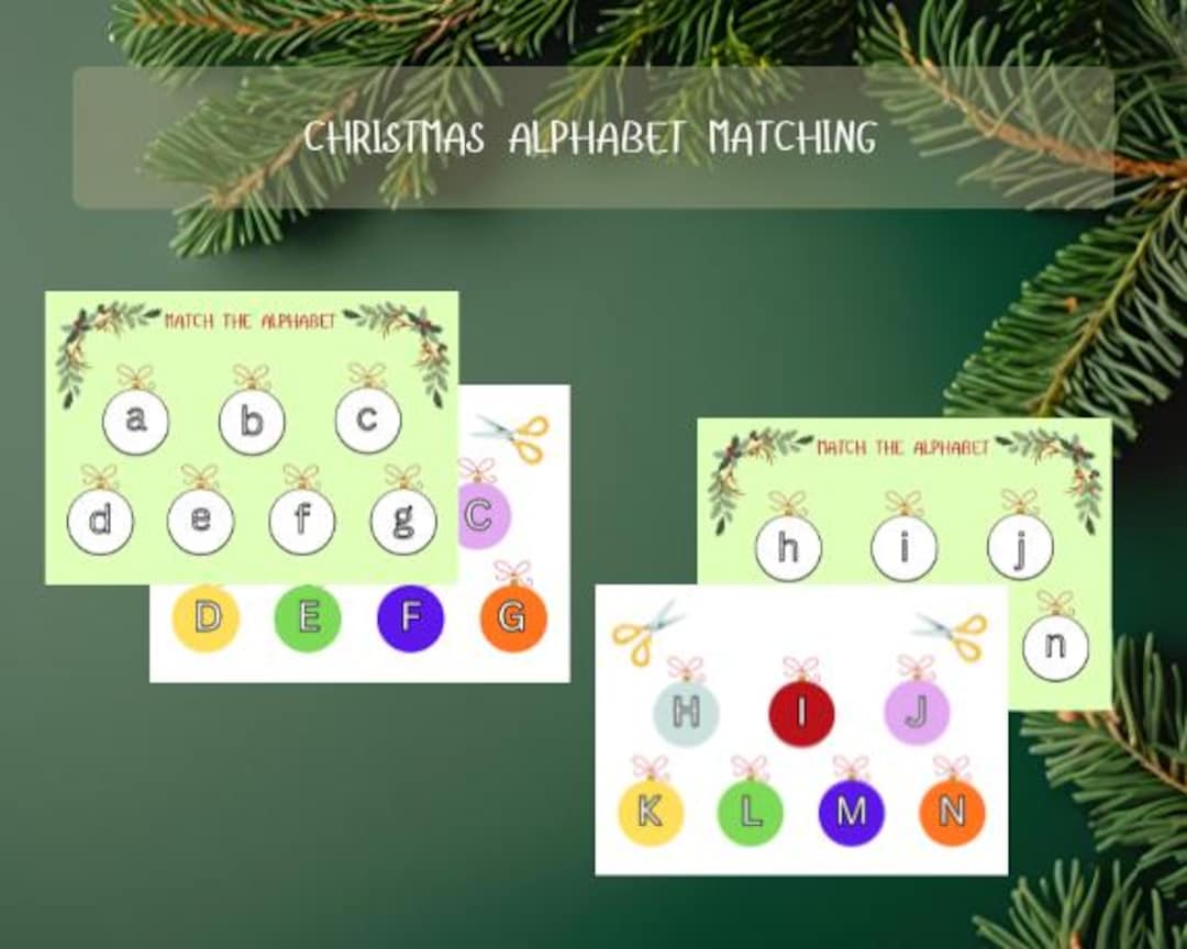 Christmas Alphabet Matching Game, Winter ABC Activity (digital Download ...