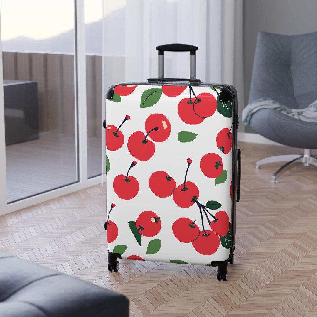 Cherry Print Suitcase - Stylish Luggage for Travel Enthusiasts - Etsy