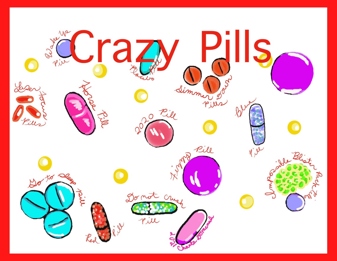 Instant Download Wall Decor Crazy Pills Art, Nurse Gift - Etsy