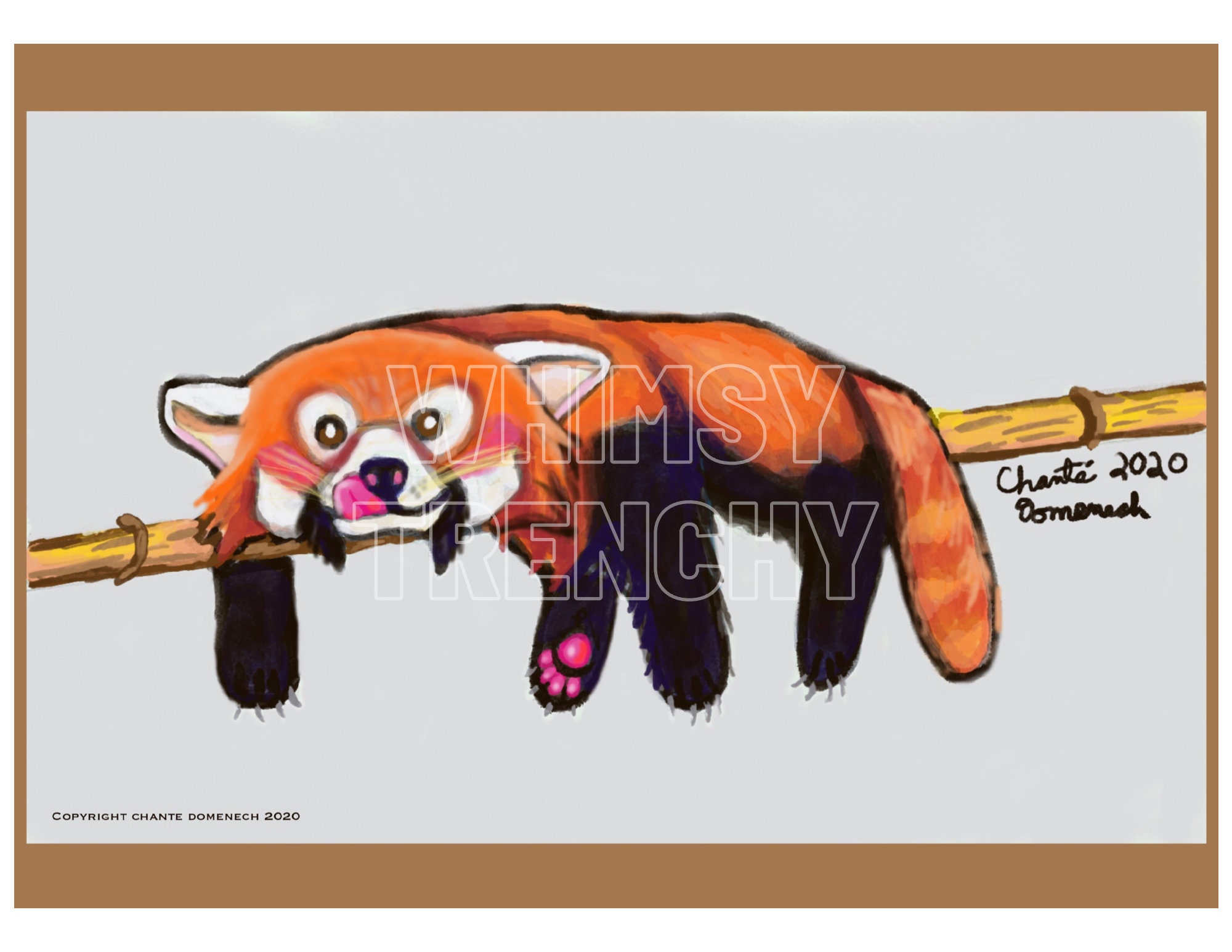 Red Panda-full Belly Pose Instant Download - Etsy