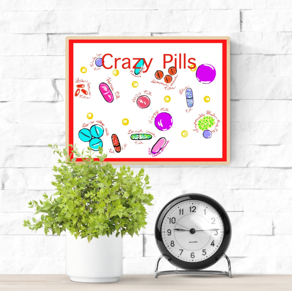 Instant Download Wall Decor Crazy Pills Art, Nurse Gift - Etsy
