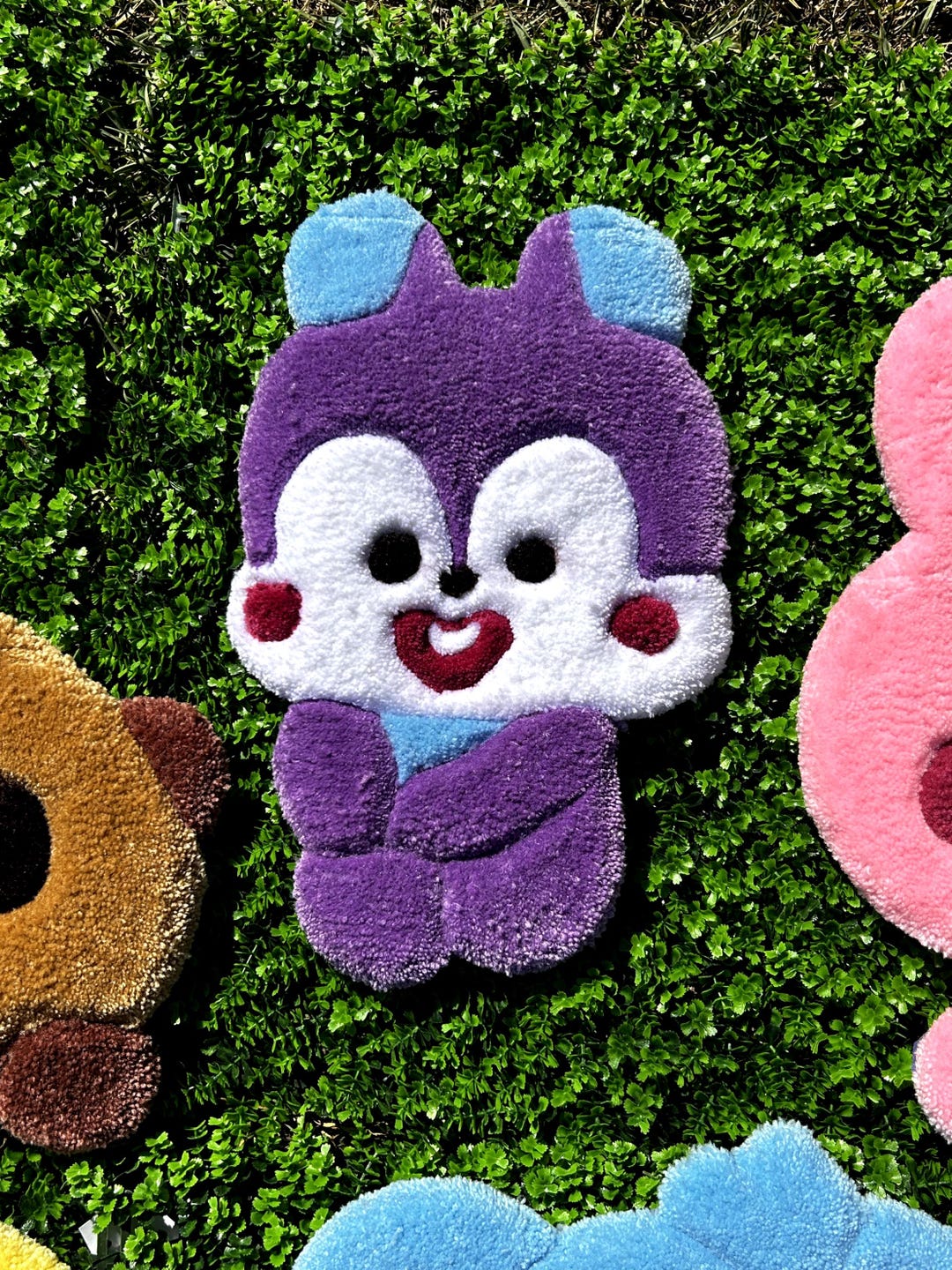 Purple Mang Chipmunk Tufted Rug | Cute BT21 Inspired Handmade KPOP Deco ...