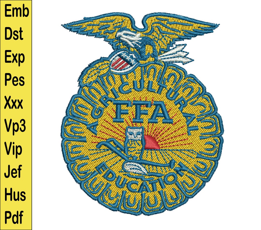 FFA Embroidery Design – Agricultural Education Badge – Multiple Formats ...