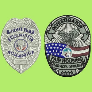 Police Badge Embroidery Design | Security Officer Patch | Multiple ...
