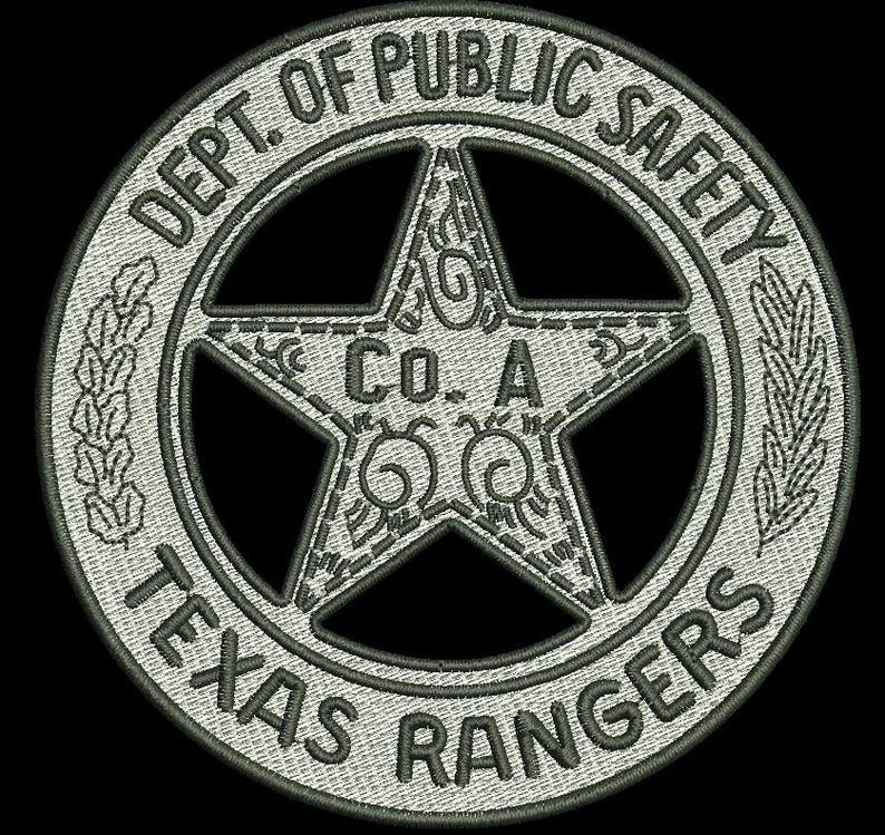 Texas Rangers Badge Embroidery Design – Dept. of Public Safety Patch ...
